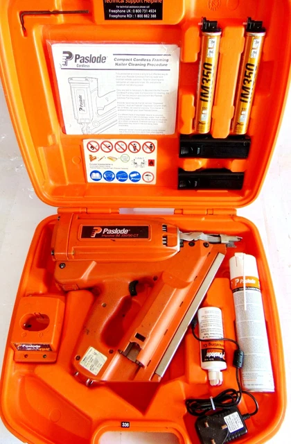 PASLODE IM350 FIRST Fix Framing Nail Gun Gas Nailer Fully working kit ...