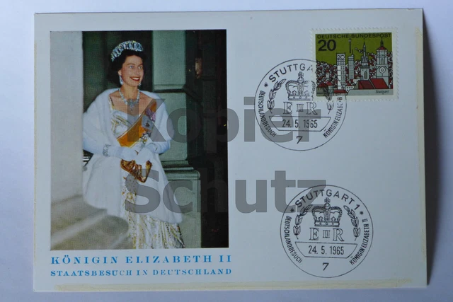 ERINNERUNGSKARTE 24.05.1965 QUEEN Elisabeth II Staatsbesuch Deutschl ...