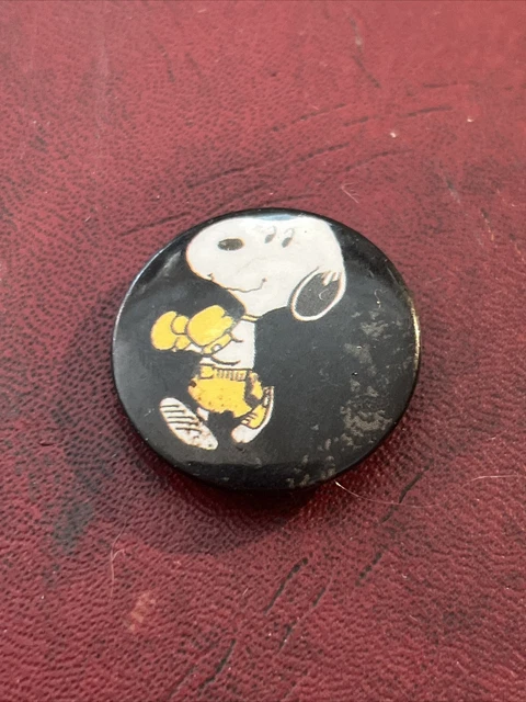 SNOOPY BOXER BOXING Peanuts Pin Badge 1980s Cartoon Tv Original Red ...