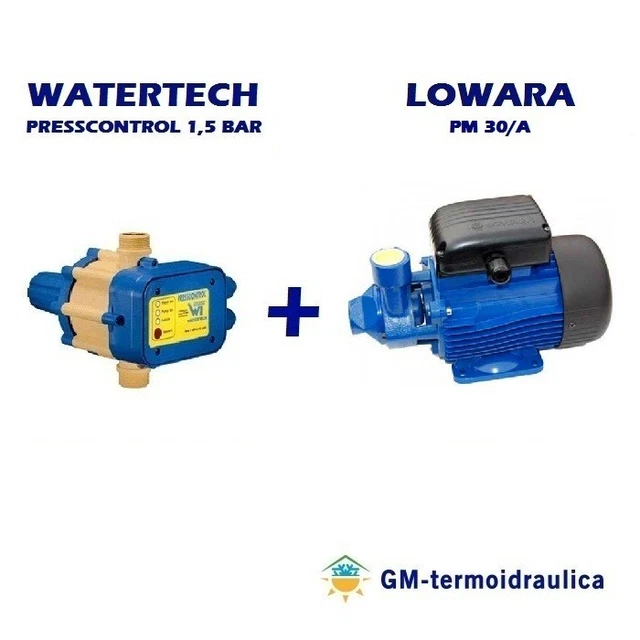 KIT AUTOCLAVE ELETTROPOMPA LOWARA PM30 Press Control WATERTECH 1,5 ...