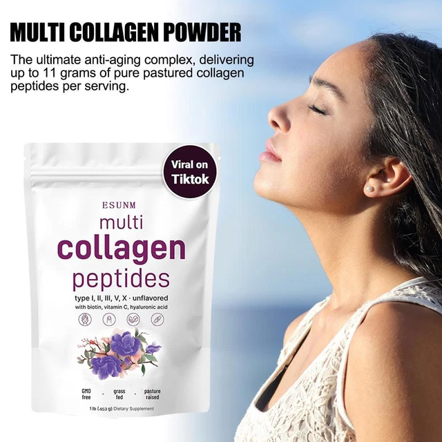 1XMULTI COLLAGEN PEPTIDES Powder,Hydrolyzed Protein Peptides (Type I,II ...