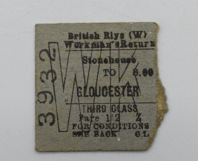 RAILWAY TICKET STONEHOUSE to Gloucester 3rd class BR (W) #3932 EUR 2,85 ...
