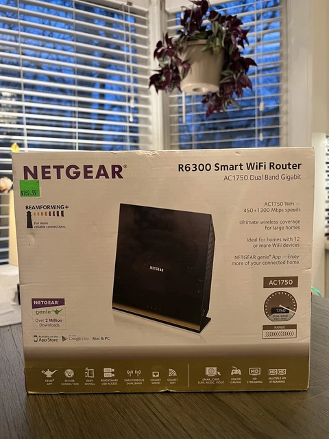NETGEAR R6300 SMART WiFi Router AC1750 Dual Band Gigabit 1300 Mpbs Mac ...
