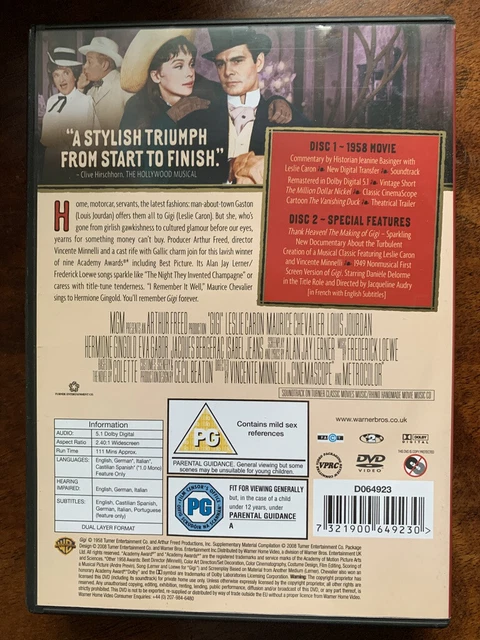 GIGI DVD 1958 MGM Hollywood Musical Movie Classic 2 Disc Anniversary ...