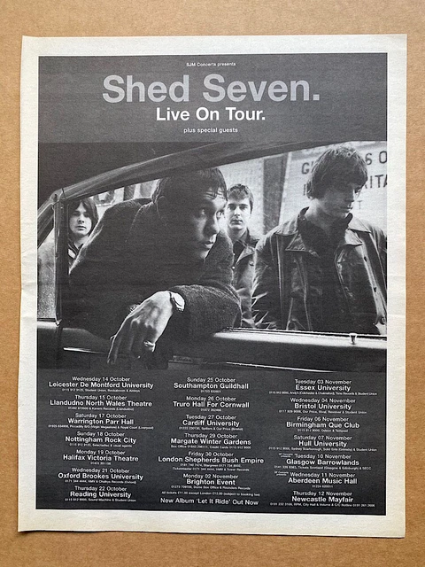 SHED SEVEN LIVE ON TOUR POSTER SIZED original music press advert from ...