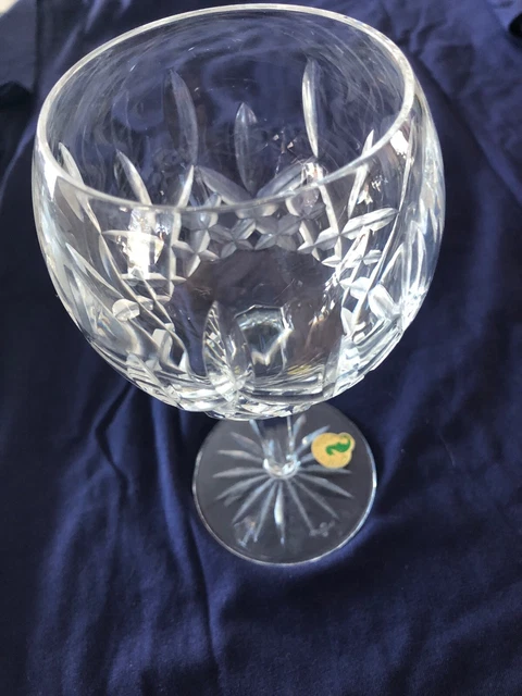 VINTAGE WATERFORD CRYSTAL LISMORE oversized wine glass 7 3/4" fine cond ...