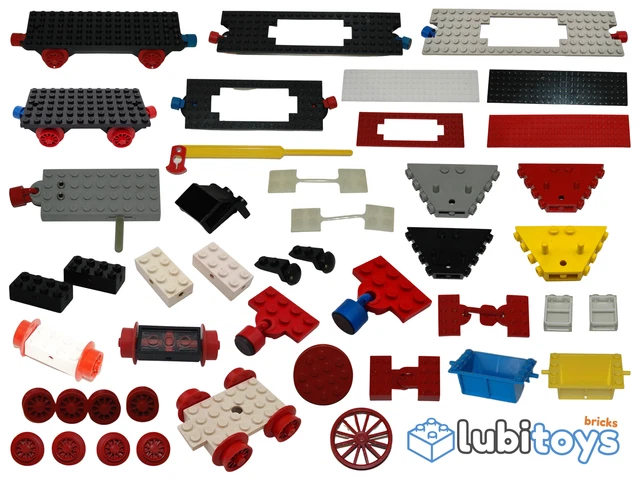 LEGO® EISENBAHN ZUBEHÖR 4,5V TRAIN Waggon Lok Achse Rad Platte Magnet ...