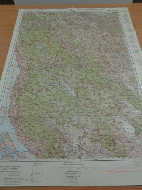 WW2 (1942) &RESTRICTED& GERMAN Map of CROATIA with PROVISIONAL BORDERS ...