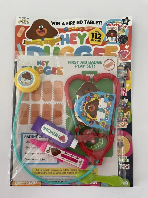 CBEEBIES HEY DUGGEE magazine Issue 17 + first aid badge pay set toy ...