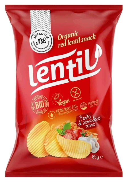 RED LENTIL CRISPS flavoured with pesto rosso FREE. BIO 85 g £5.70 ...