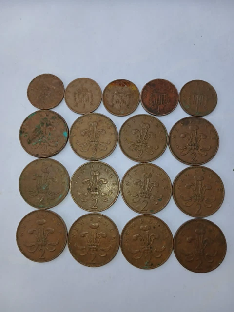 NEW PENCE 1P and 2p British coins 1971, 1975, 1978, 1979, 1980 and 1981 ...