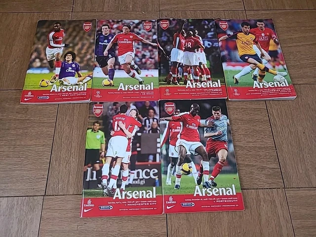 ARSENAL PROGRAMMES 2008-2009 Season X6 Vgc All With Original Posters £5 ...