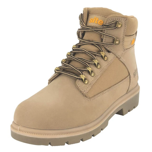 SITE SAFETY BOOTS Mens Standard Fit Stone Leather Steel Toe Work Shoes ...