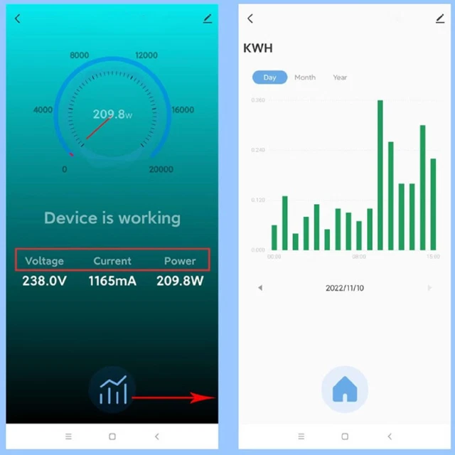 SMART ENERGY METER APP Monitoring Power Electricity Monitor With 2x200A ...