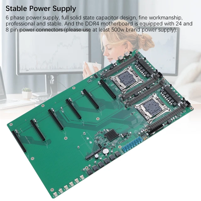 DUAL SOCKET MOTHERBOARD DDR4 LGA2011 3 V3 V4 Processors PCIe3.0x16 ...