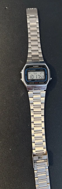 RETRO CASIO A164 Alarm Chronograph Water Resistant Digital Wristwatch ...