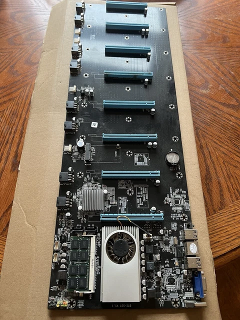 8 GPU BTC-S37 Machine Mining Motherboard With CPU Mining Board 8 PCIE ...