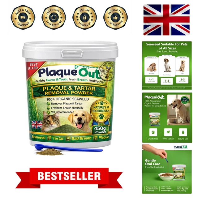 VET-RECOMMENDED 450G SEAWEED Dental Powder for Dogs & Cats - Fresh ...