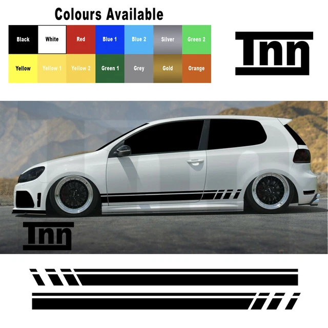 STICKERS FOR VW Polo Golf Lupo GTI GTD R Line Stripes GT Scirocco Decal ...