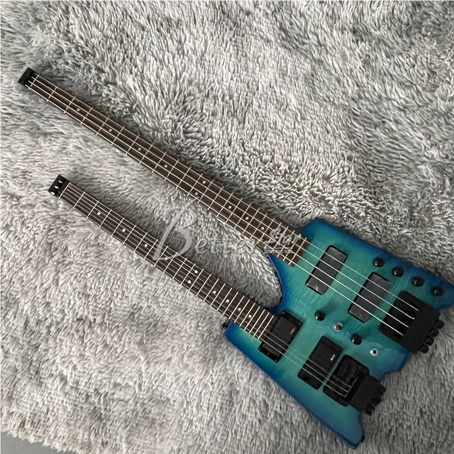 6+4 STRINGS ELECTRIC Guitar&Bass Guitar Double Neck Blue Flamed Maple ...