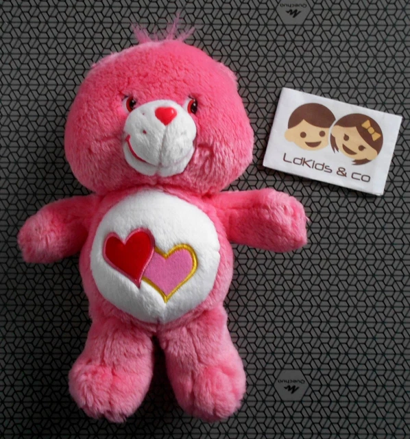 DOUDOU PELUCHE JEMINI BISOUNOURS CARE BEARS GROSCHERI ROSE 2 COEURS 28 cm D1960 EUR 19,99 ...