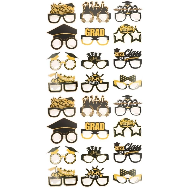 GRADUATION SEASON 24 pcs Photo Booth Props 2023 Party Glasses Grad ...