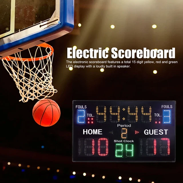 INDOOR 15DIGIT ELECTRONIC Basketball Scoreboard LED Digital Electric ...