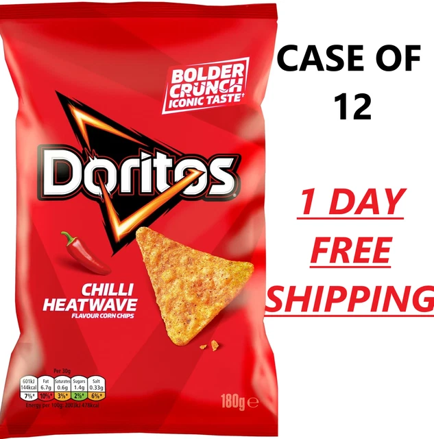 DORITOS CHILLI HEATWAVE Sharing Tortilla Chips Crisps 140g Pack size: Case of 12 £29.99 ...