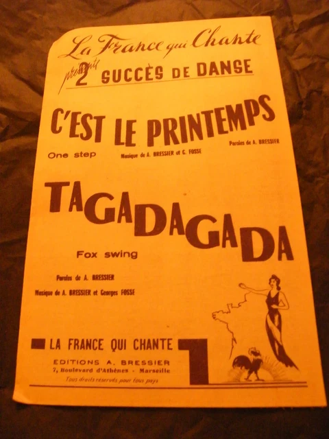 SPARTITO C È Printemps Bressler Fossa Tagadagada EUR 15,62 - PicClick IT