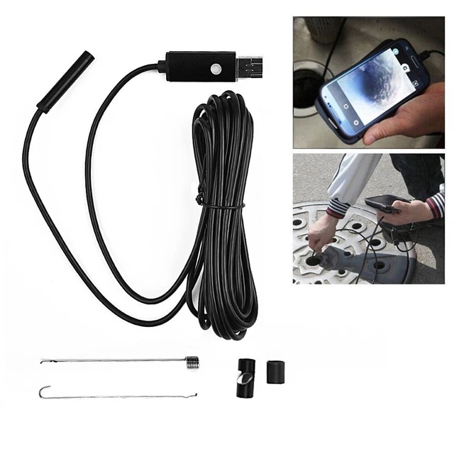 WATERPROOF DRAIN INSPECTION Camera USB Endoscope Sewer 5M Length 7mm ...