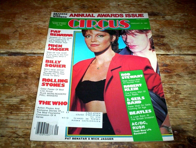 CIRCUS MAGAZINE 1982 w/ PAT BENATAR & MICK JAGGER plus BEATLES rush AC ...
