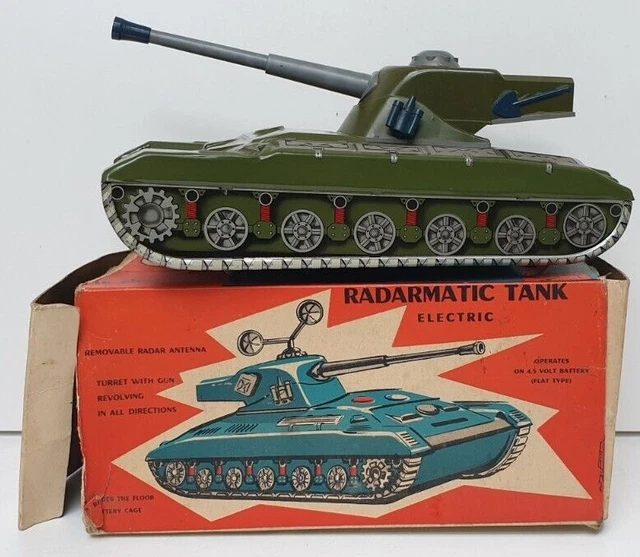 RARE CHAR TANK Mont-Blanc en boite d'origine jouet ancien tôle Joustra ...