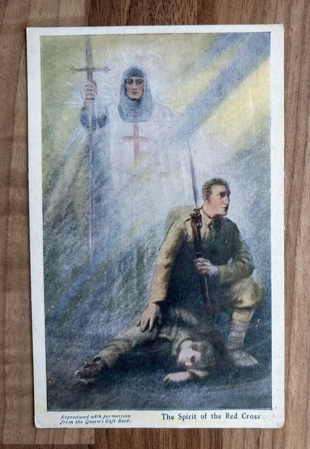 WW1 PATRIOTIC PROPAGANDA Postcard 🏴󠁧󠁢󠁥󠁮󠁧󠁿 🗡️The Spirit of the Red Cross ...