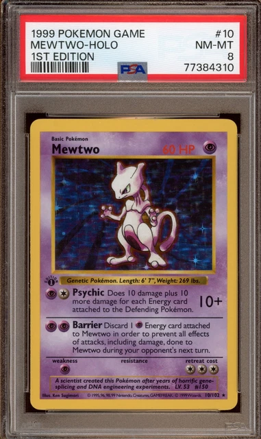 ENSEMBLE DE BASE Pokémon Mewtwo sans ombre 1ère édition Holo Rare #10 ...