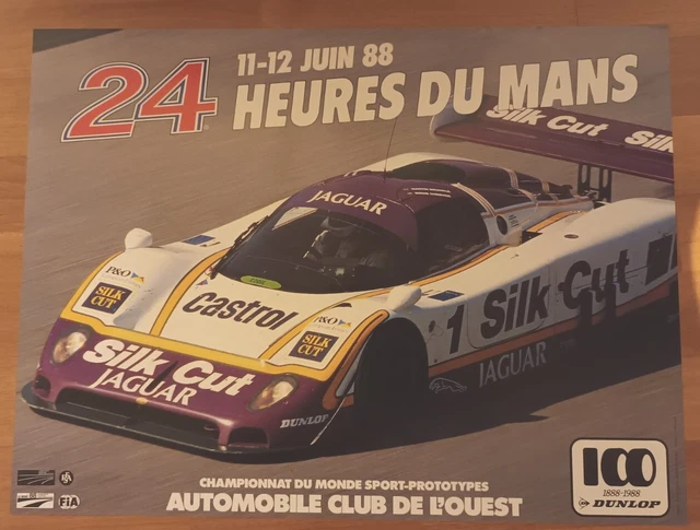 Affiche Origine Des 24 Heures Du Mans 1988 Poster 24h00 Of Le Mans
