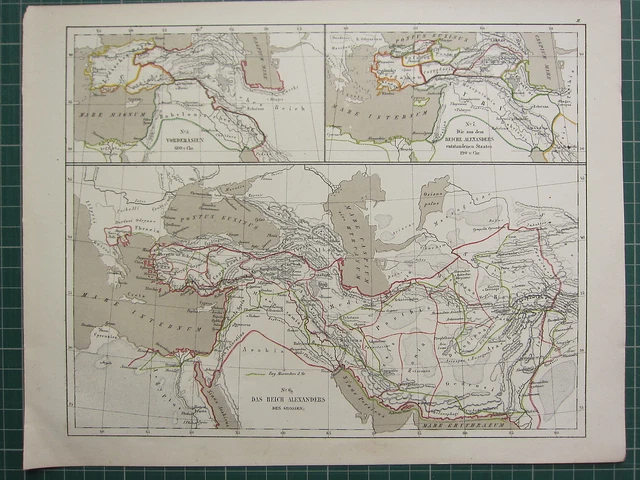 1875 ANTICO HISTORICAL Mappa ~ Western Asia Alexander Empire 190AD EUR ...