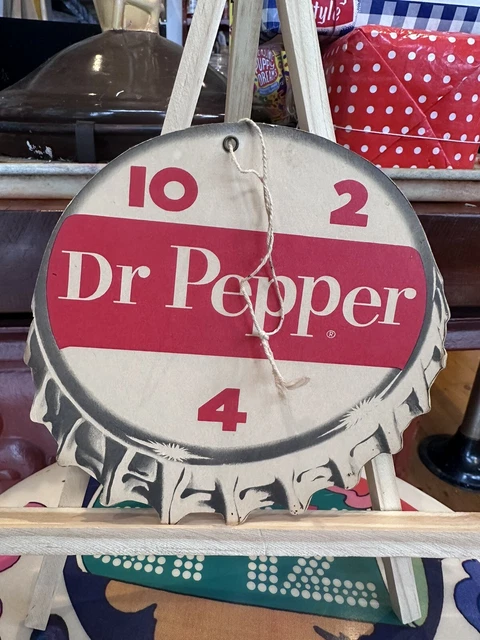 DR PEPPER BOTTLE cap double sided cardboard soda pop fan pull original ...
