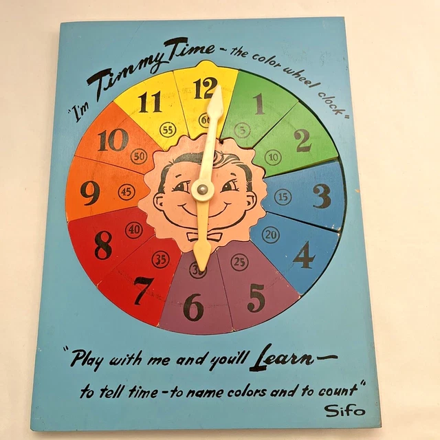 VINTAGE &I'M TIMMY Time" The Color Wheel Clock SIFO Puzzle Complete VGC ...
