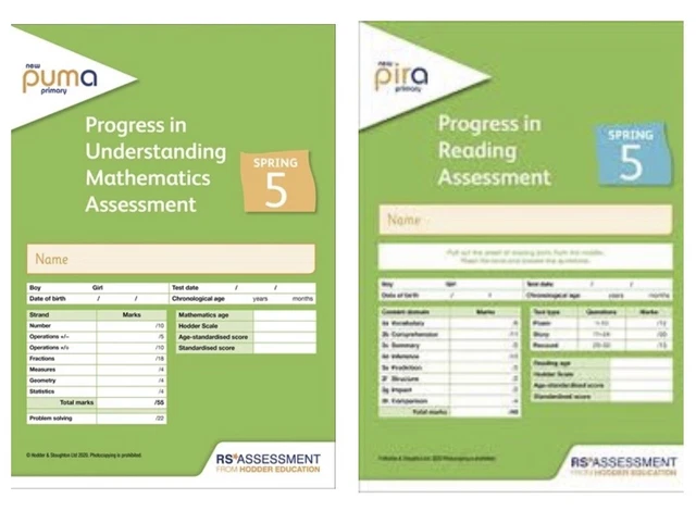 NEW PUMA & PIRA Test Papers - YEAR 5 [SPRING] With Mark Scheme (Answers ...