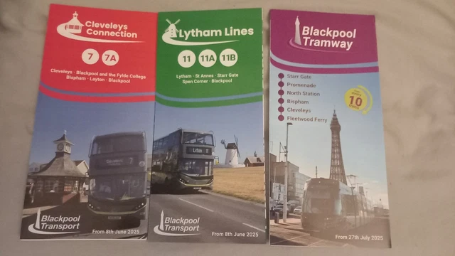 BLACKPOOL TRANSPORT TIMETABLE Bundle 2025 Tram And Bus £2.75 - PicClick UK