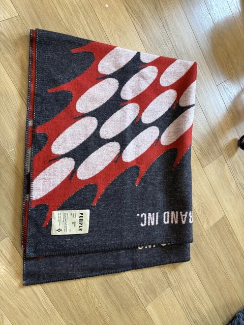 NUOVA COPERTA GRANDE Ganno Autentica MARCA VIOLA Lana Lavorata a Maglia ...