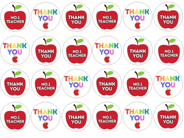24 Best Teacher Thank You Edible Cupcake Toppers Icing Wafer Eur 7 64