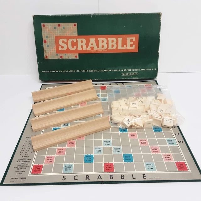 VINTAGE ORIGINAL SCRABBLE Family Board Game by Spears Games - Fully ...