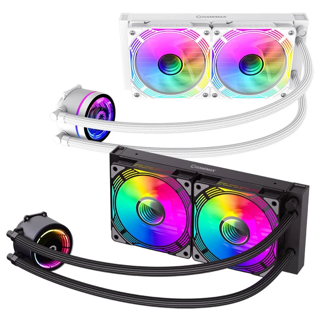GAMEMAX ICE CHILL 240 AIO ARGB Water Cooler Desktop PC CPU Liquid ...