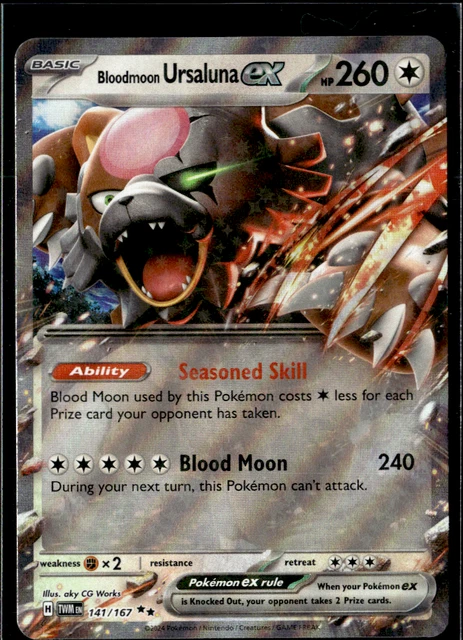 BLOODMOON URSALUNA EX Pokémon GCC Twilight Masquerade 141/167 Olo DR ...