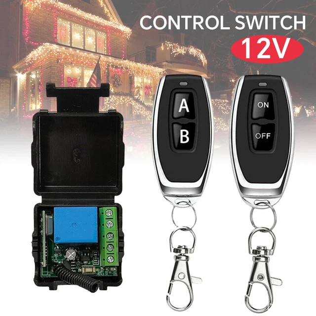 2 TRANSMITTER+ 12V 4CH Channel Relay RF Wireless Remote Control Switch ...