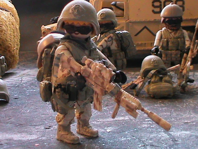 PLAYMOBIL CUSTOM US-NAVY-SEAL-UNIFORME Désert Irak 2003 Réf 0189 Bis ...