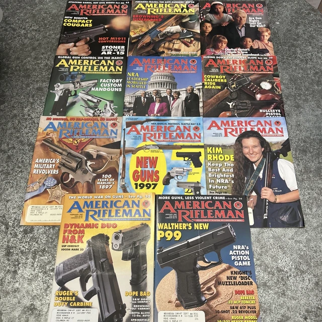 VINTAGE NRA AMERICAN Rifleman Magazine lot, Full Year 1997- 11 issues ...
