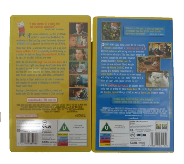 STUART LITTLE 1 & 2 VHS Lot Video Tapes Clamshell Case includes Box £0. ...