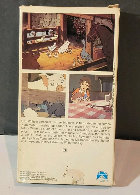 CHARLOTTE'S WEB VHS Tape 1972 Classic Movie Paramount Tested Works £2. ...